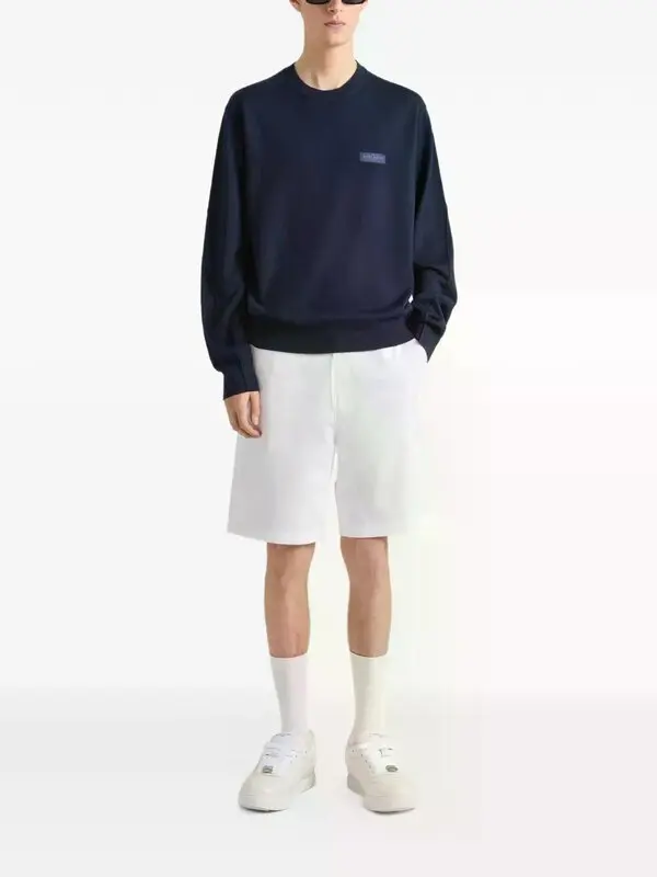 Givenchy Navy Wool Crew Neck Sweater - Blue