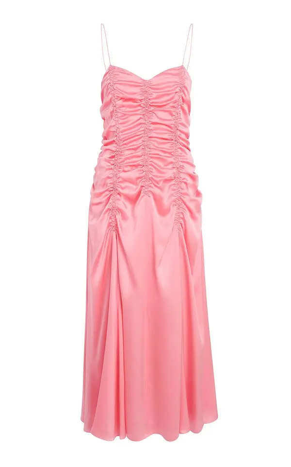 Khaite Raina Ruffled Silk Midi Dress
