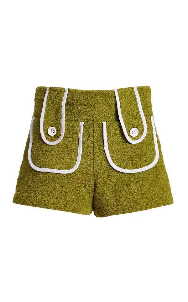 La Veste Carambola Cotton Terry Shorts - Green