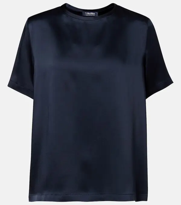 Max Mara Satin T-shirt - Blue