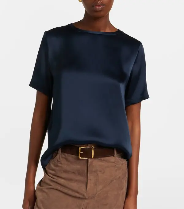 Max Mara Satin T-shirt - Blue