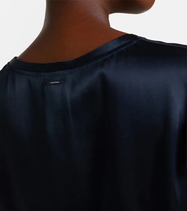 Max Mara Satin T-shirt - Blue