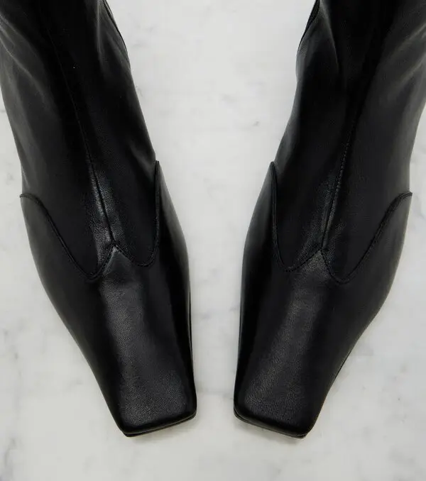 Khaite Nevada Leather Ankle Boots