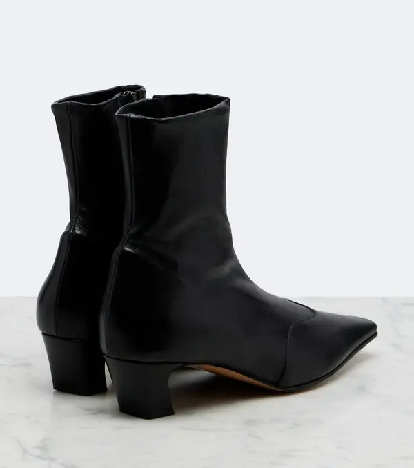Khaite Nevada Leather Ankle Boots