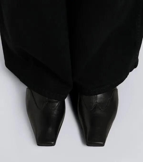Khaite Nevada Leather Ankle Boots