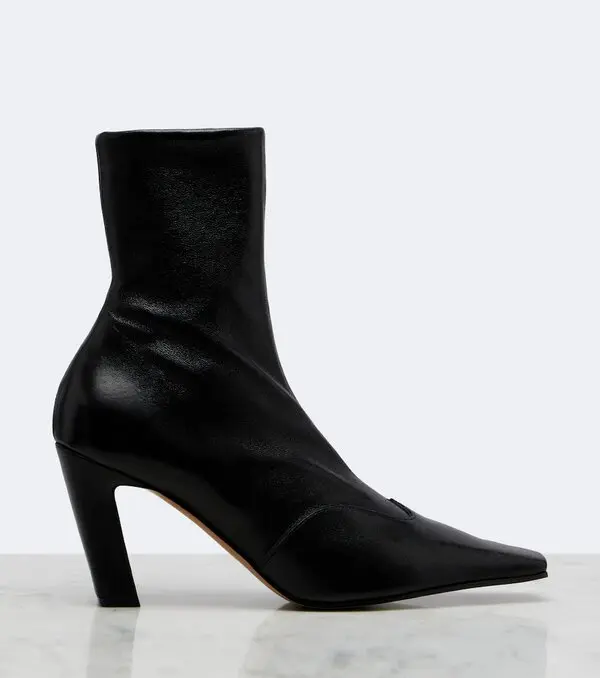 Khaite Nevada Leather Ankle Boots
