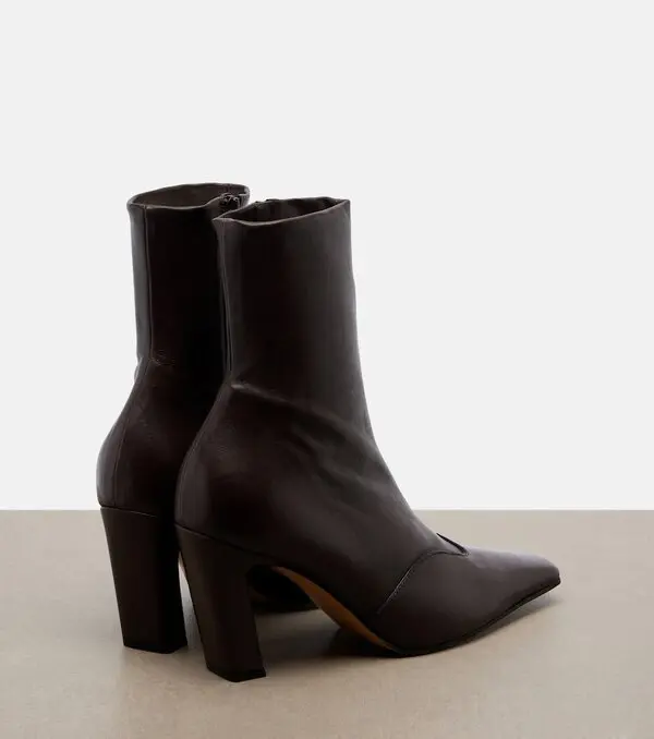 Khaite Nevada Leather Ankle Boots