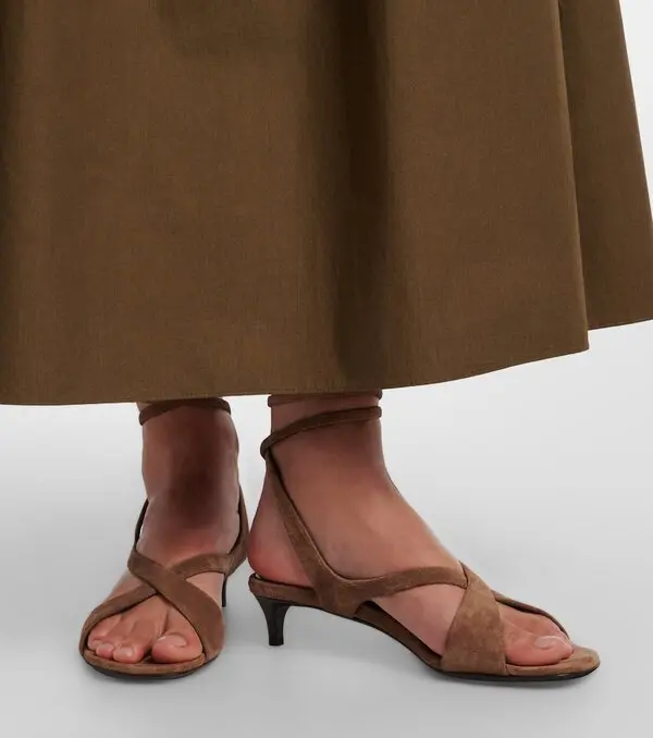 Khaite Liria Suede Sandals - Brown