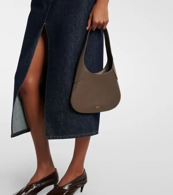 Khaite Joan Small Leather Shoulder Bag - Grey