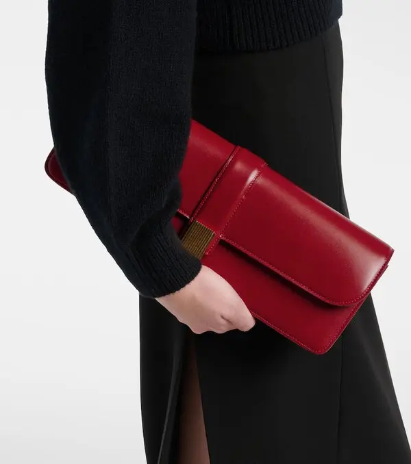 Khaite Blake Leather Clutch - Red
