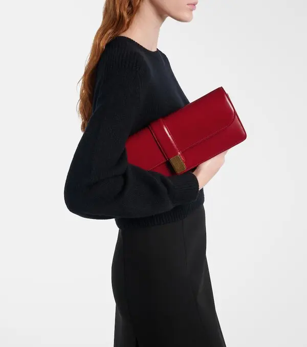Khaite Blake Leather Clutch - Red