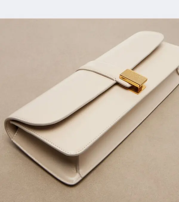 Khaite Blake Leather Clutch - White