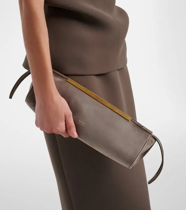 Khaite Donna Suede Clutch