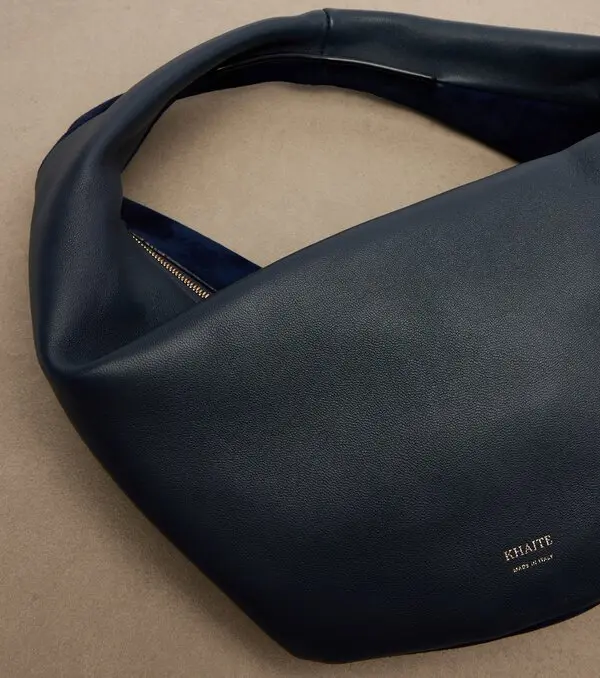 Khaite Olivia Medium Leather Shoulder Bag - Blue