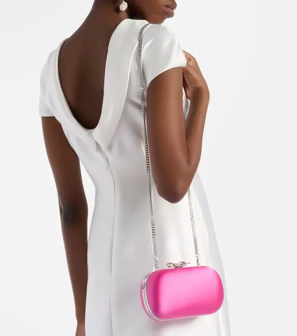 SELF-PORTRAIT Embellished Bow Clutch