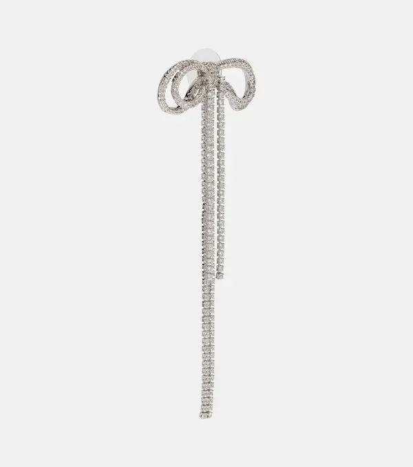 SELF-PORTRAIT Bow Crystal-embellished Drop Earrings