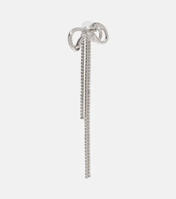 SELF-PORTRAIT Bow Crystal-embellished Drop Earrings