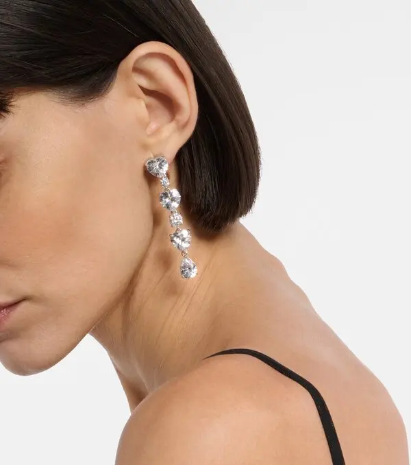 SELF-PORTRAIT Tiered Crystal Drop Earrings