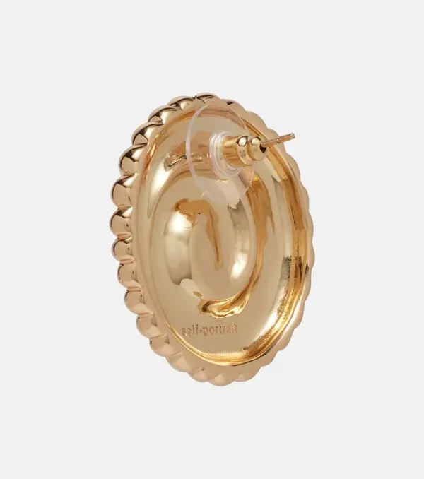 SELF-PORTRAIT Faux Pearl-embellished Brass Earrings - Gold