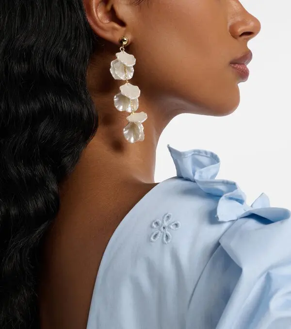 SELF-PORTRAIT Tiered Faux Pearl-embellished Drop Earrings