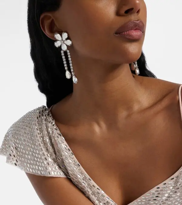 SELF-PORTRAIT Crystal Embellished Drop Earrings