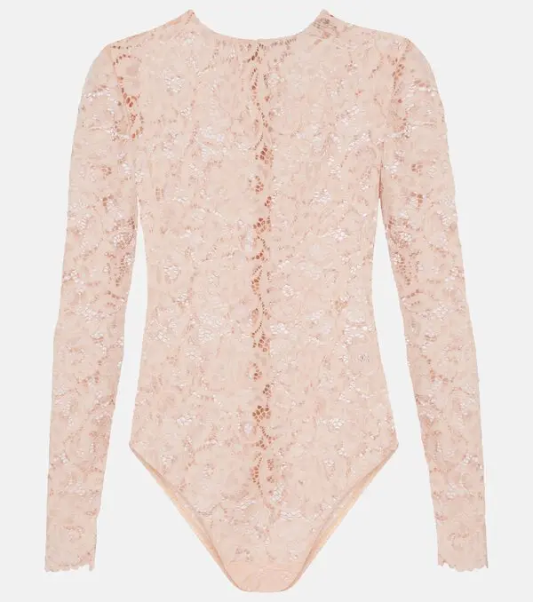 SELF-PORTRAIT Floral Lace Bodysuit - Beige