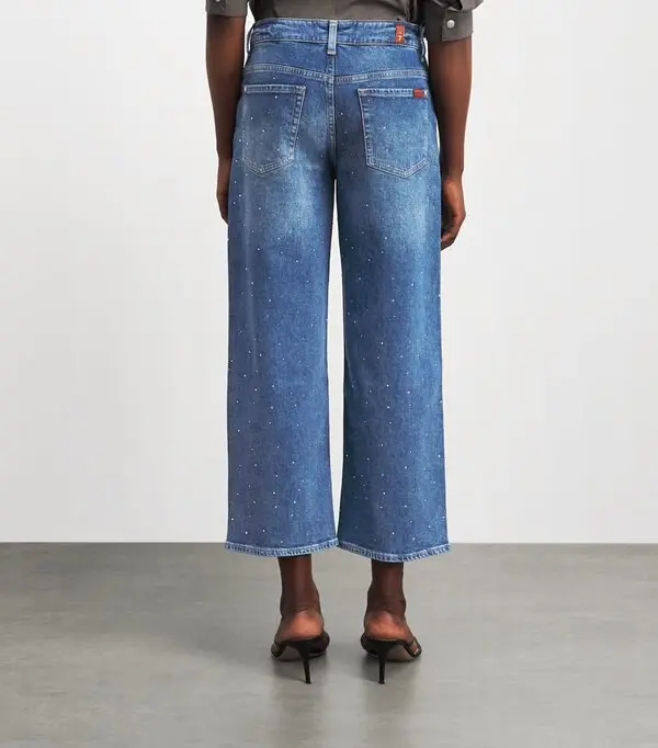 7 For All Mankind Embellished Stovepipe Straight Ankle Jeans