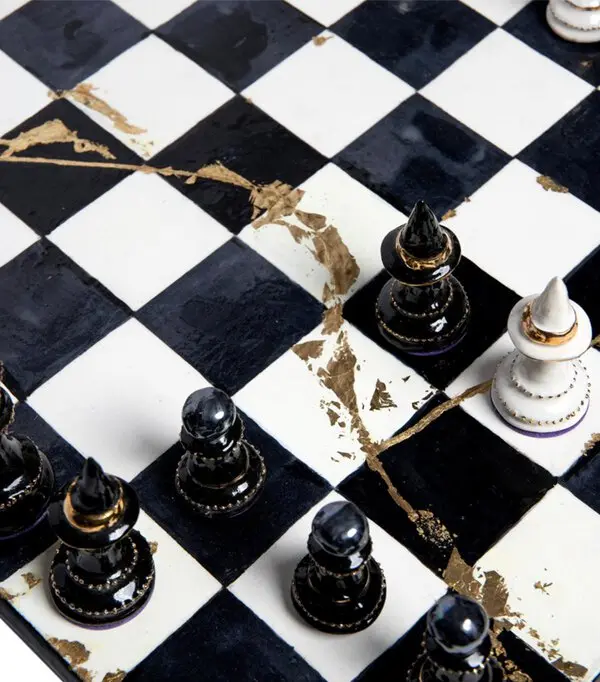 PURLING Gold Leaf Bones Of Stone Chess Set