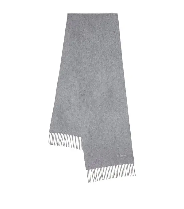 Mulberry Cashmere Fringed Scarf - Grey