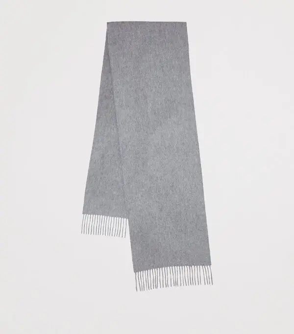 Mulberry Cashmere Fringed Scarf - Grey