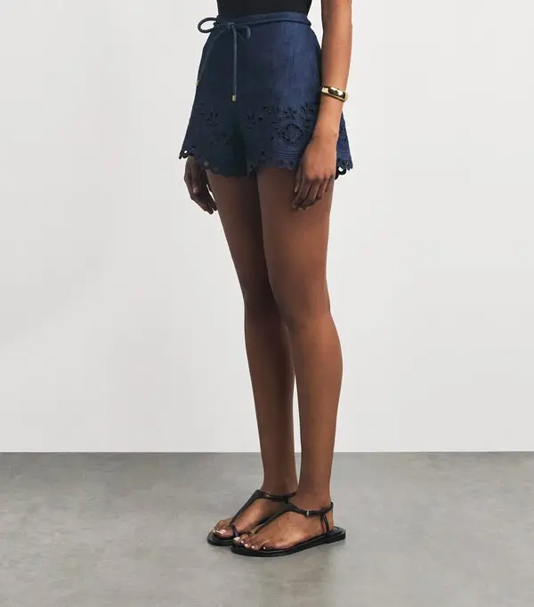 Zimmermann Denim Broderie Shorts