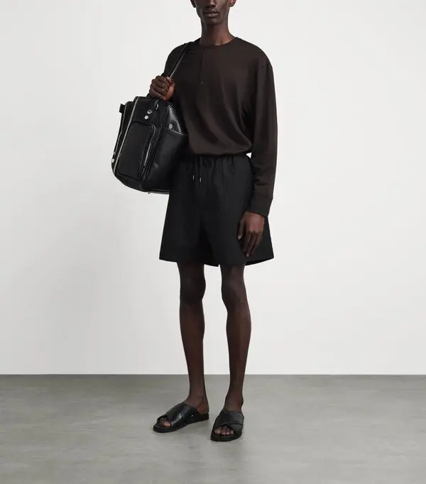 Studio Nicholson Wool Henley T-shirt - Black