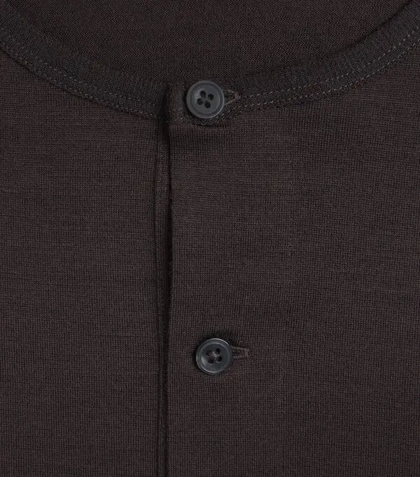 Studio Nicholson Wool Henley T-shirt - Black