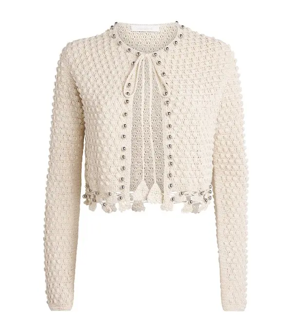 Rabanne Crochet Tie-detail Cardigan - Ivory