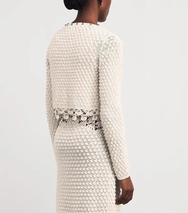 Rabanne Crochet Tie-detail Cardigan - Ivory