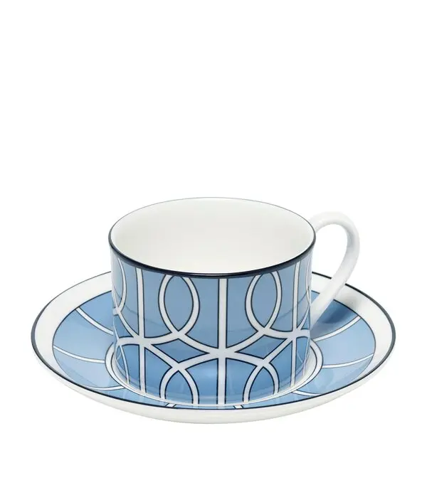 O.W.LONDON Loop Teacup And Saucer - Blue