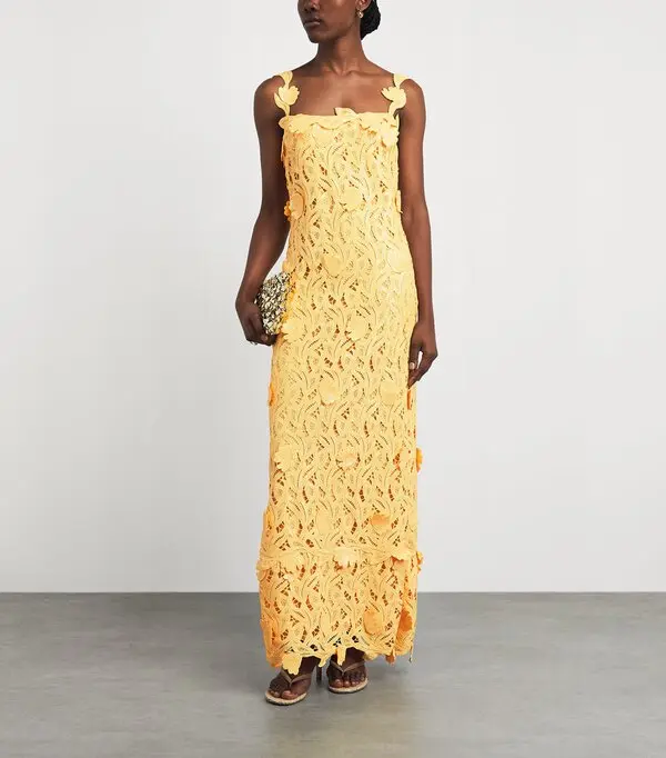 Simkhai Embroidered Sequin Marenna Maxi Dress - Yellow