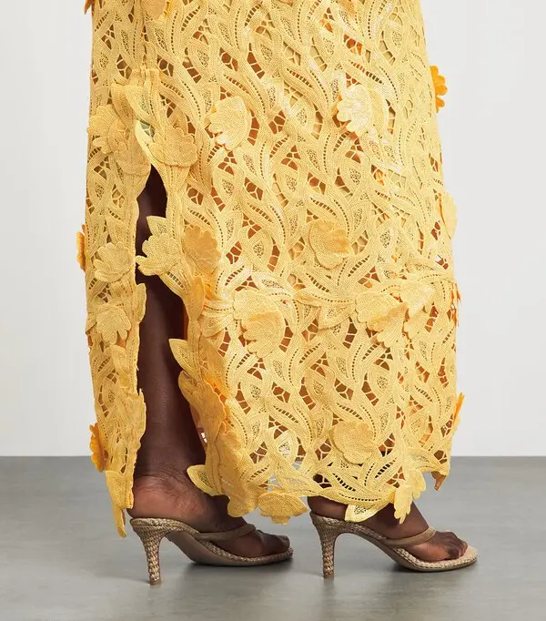 Simkhai Embroidered Sequin Marenna Maxi Dress - Yellow