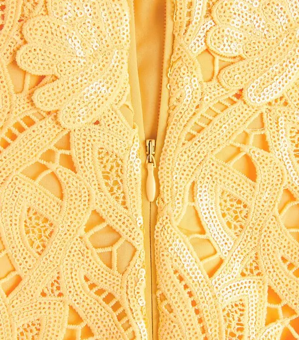 Simkhai Embroidered Sequin Marenna Maxi Dress - Yellow