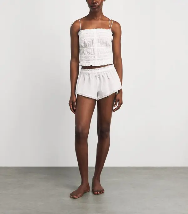 SKIMS Cotton-blend Poplin Ruffle Cami Top