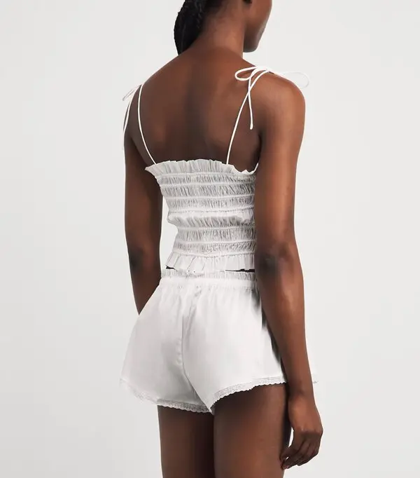 SKIMS Cotton-blend Poplin Ruffle Cami Top