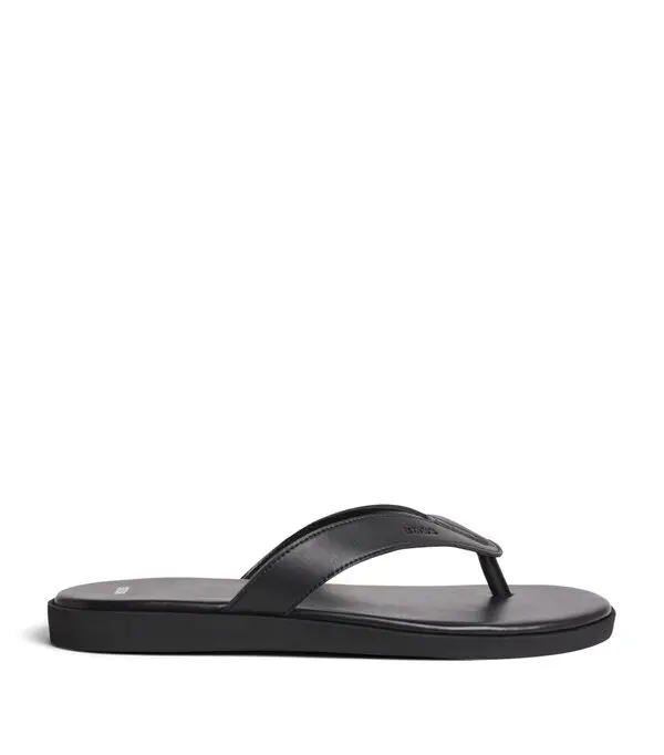 BOSS Faux Leather Flip Flops