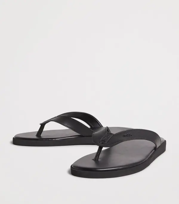BOSS Faux Leather Flip Flops