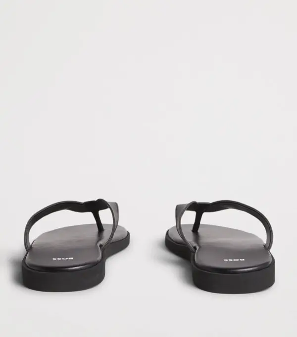 BOSS Faux Leather Flip Flops