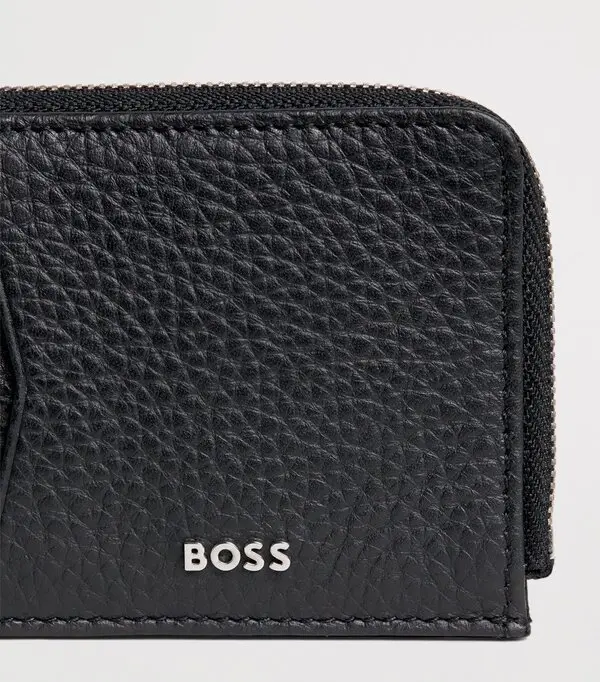 BOSS Grained Leather Crosstown Card Holder