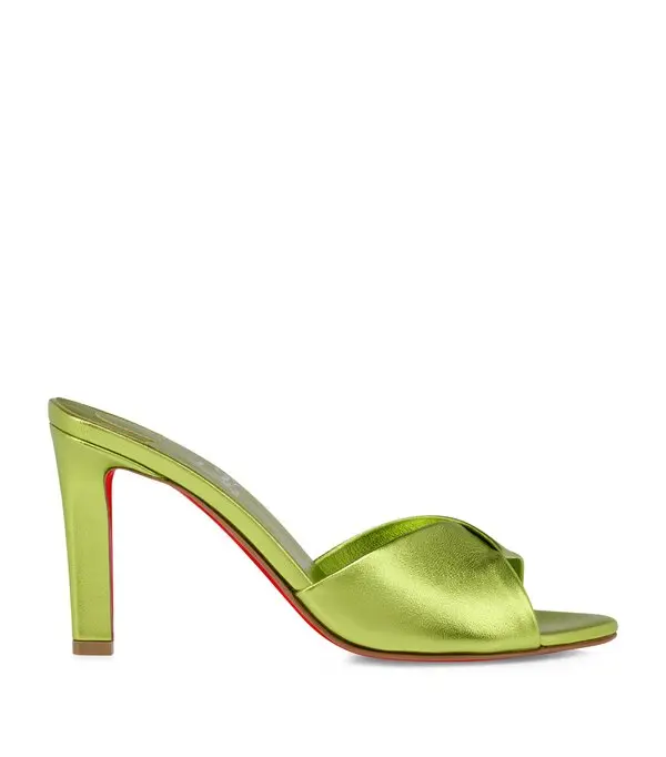 CHRISTIAN LOUBOUTIN Fanny Metallic Leather Mule 85 - Green