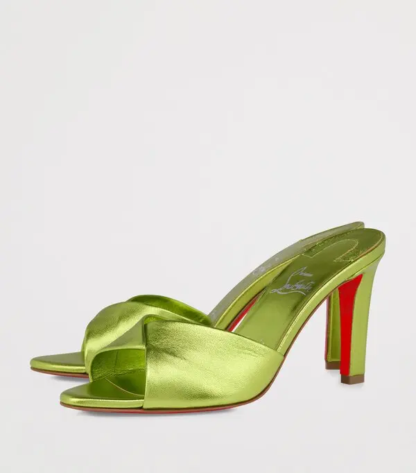 CHRISTIAN LOUBOUTIN Fanny Metallic Leather Mule 85 - Green