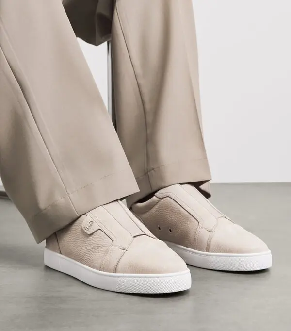 CHRISTIAN LOUBOUTIN St Louis Leather Slip-on Sneakers - Beige