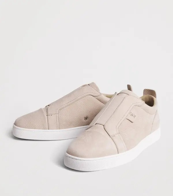 CHRISTIAN LOUBOUTIN St Louis Leather Slip-on Sneakers - Beige