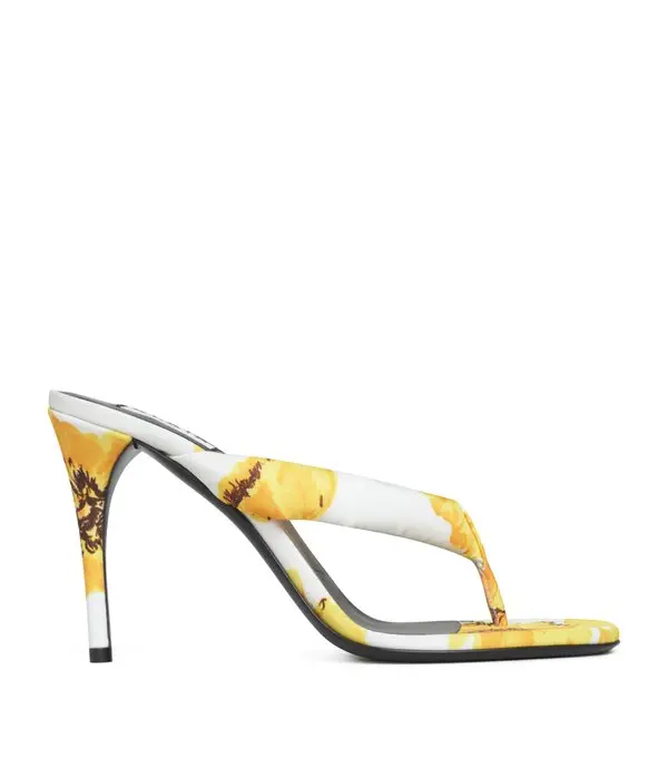 Alaïa Floral Thong Stiletto Mules 90